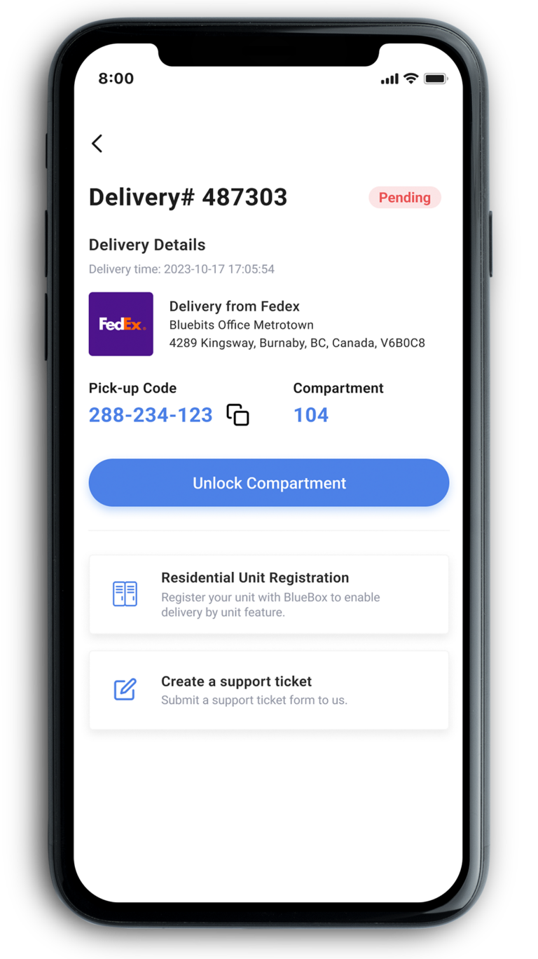 BlueBox User App - BlueBox Smart Locker