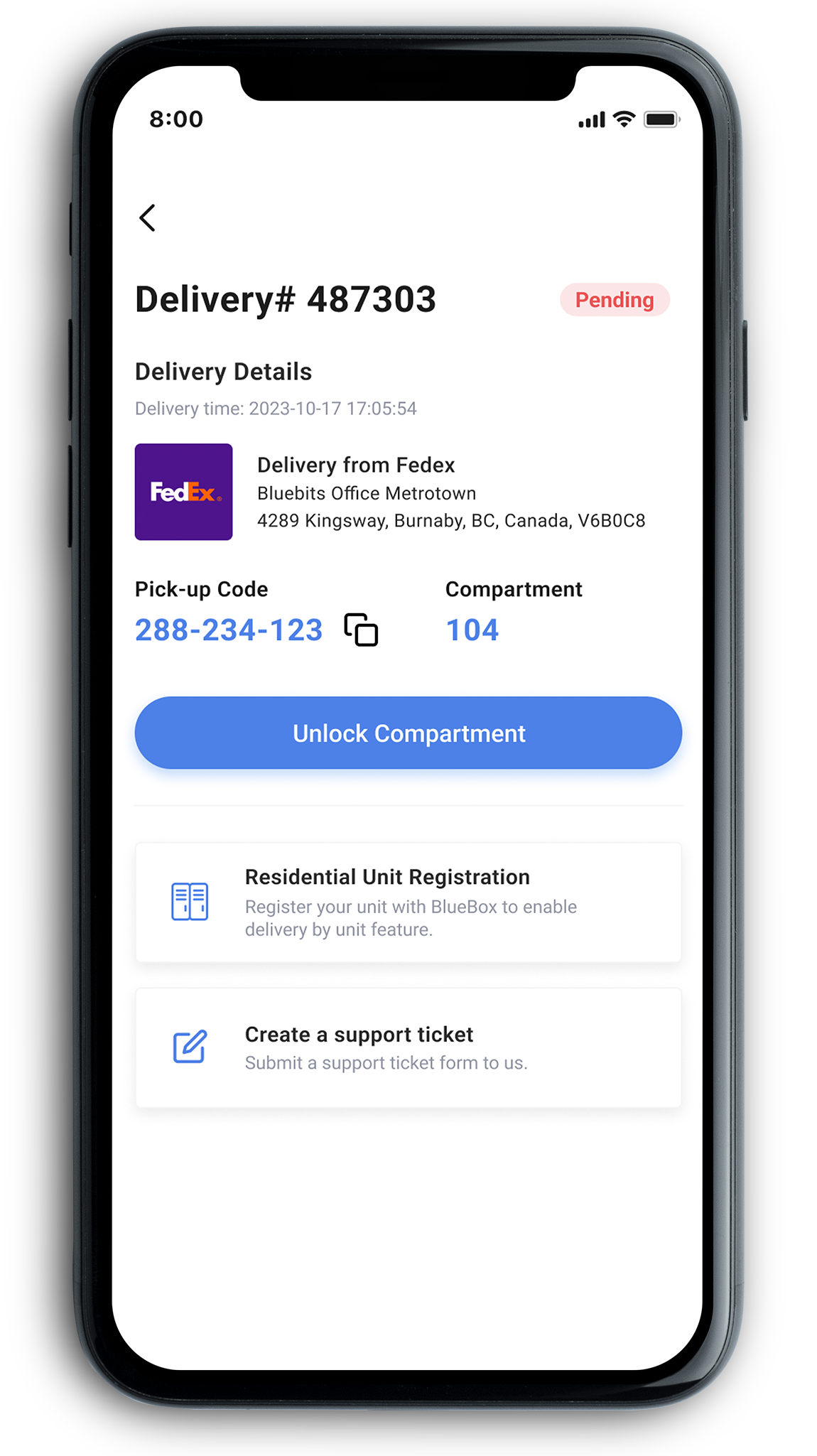 BlueBox User App - BlueBox Smart Locker